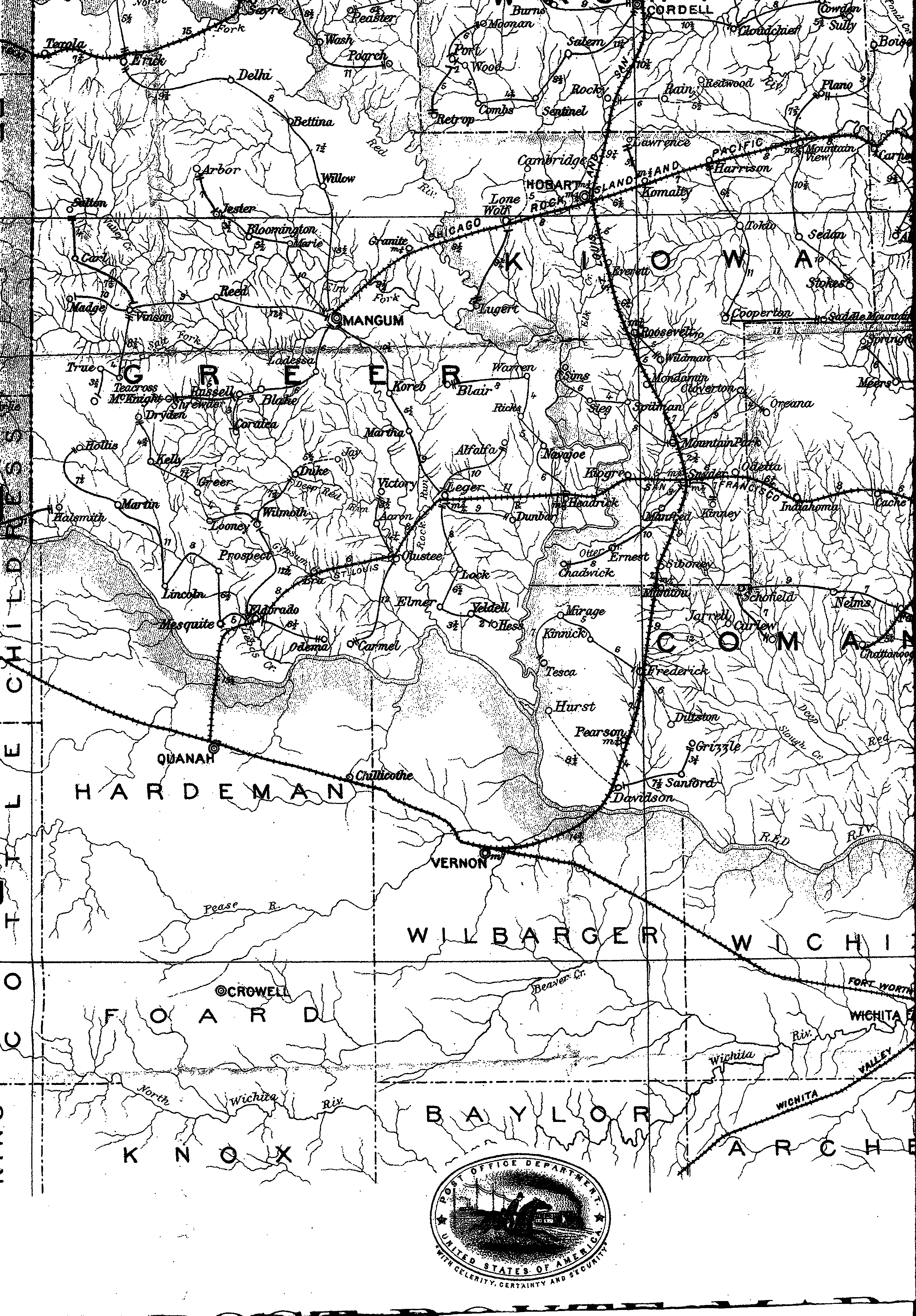 Map of Postal Routes